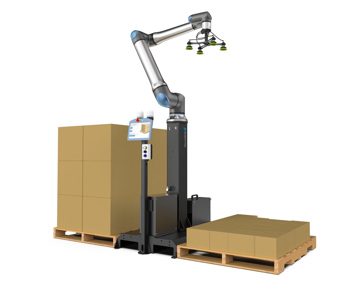 Cobot Palletizing Solution For Universal Robot Ur20 With Cngbs Robotic Gripper And Lifting Platform
