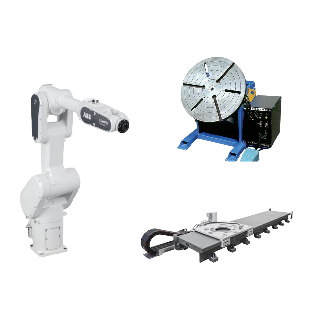 6 Axis ABB CRB 1300-11 Robot Arm With Guide Rails And Manipulator As ...