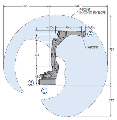 6 Axis YASKAWA Robot Arm with Welding Torch and Welding Machine Arm and ...