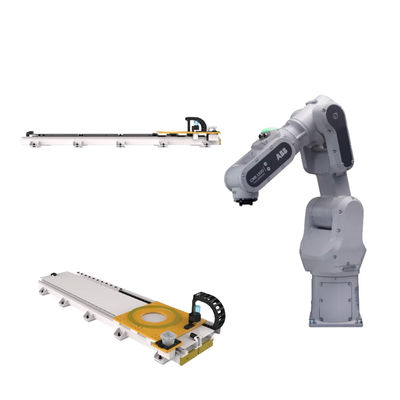 6 Axis ABB CRB 1100 -4/0.475 Robot Arm With Guide Rails And Manipulator ...